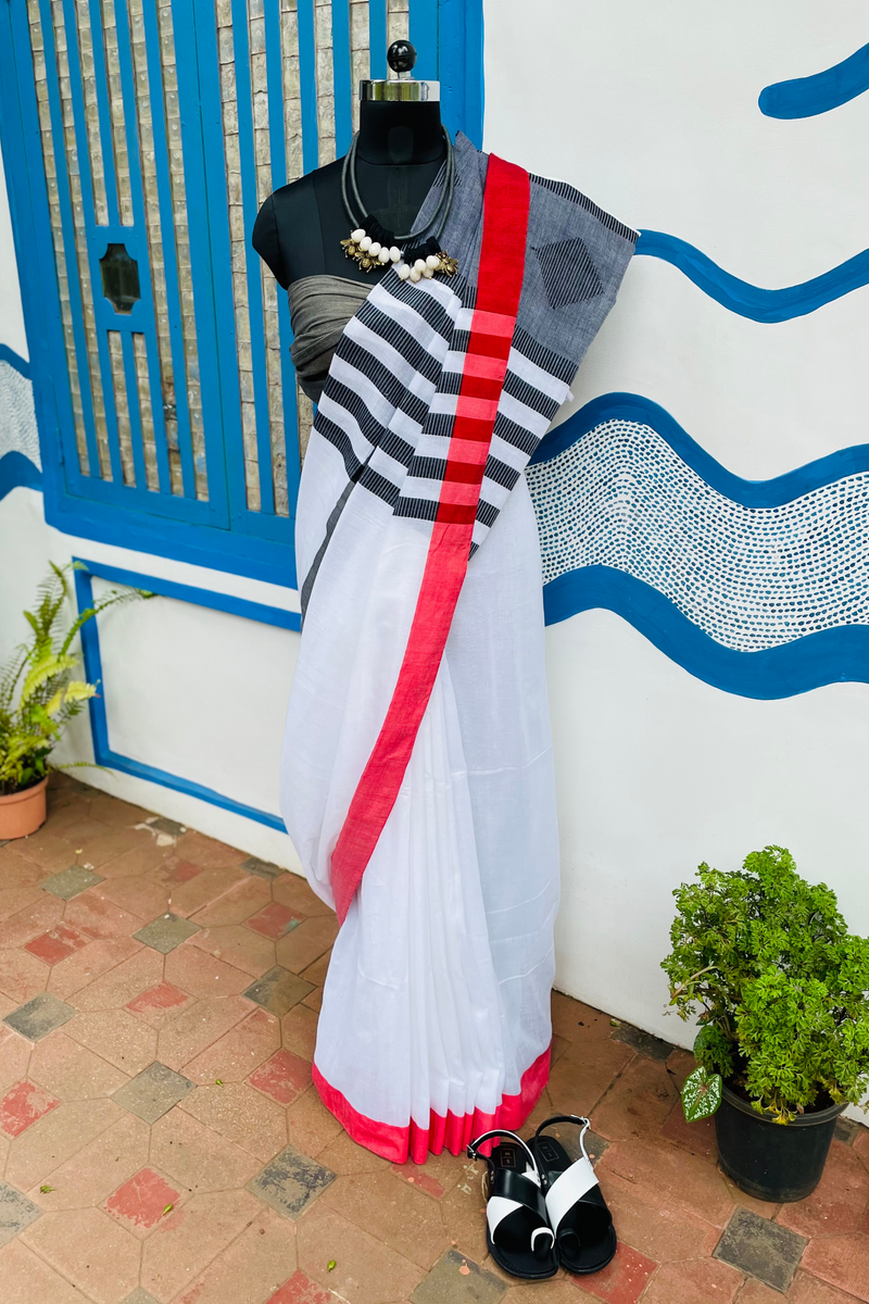 White & Black with Red – Paper Boat Collective | Goa | Bangalore